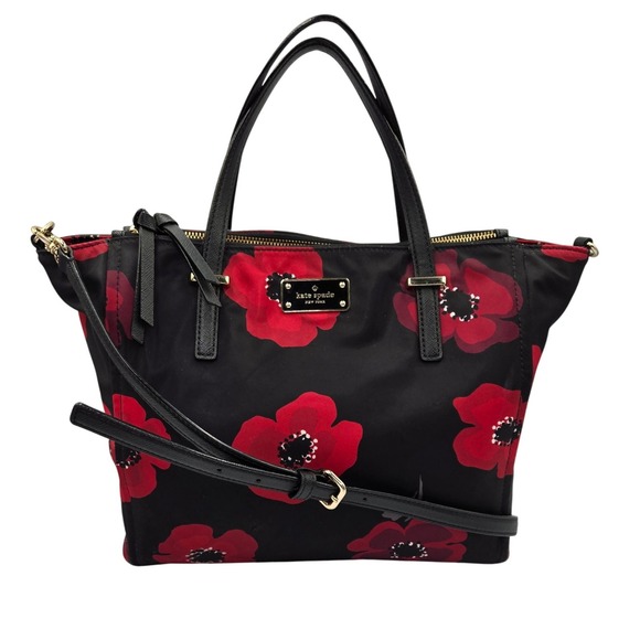 kate spade | Bags | Kate Spade New York Poppy Flower Print Nylon Tote ...